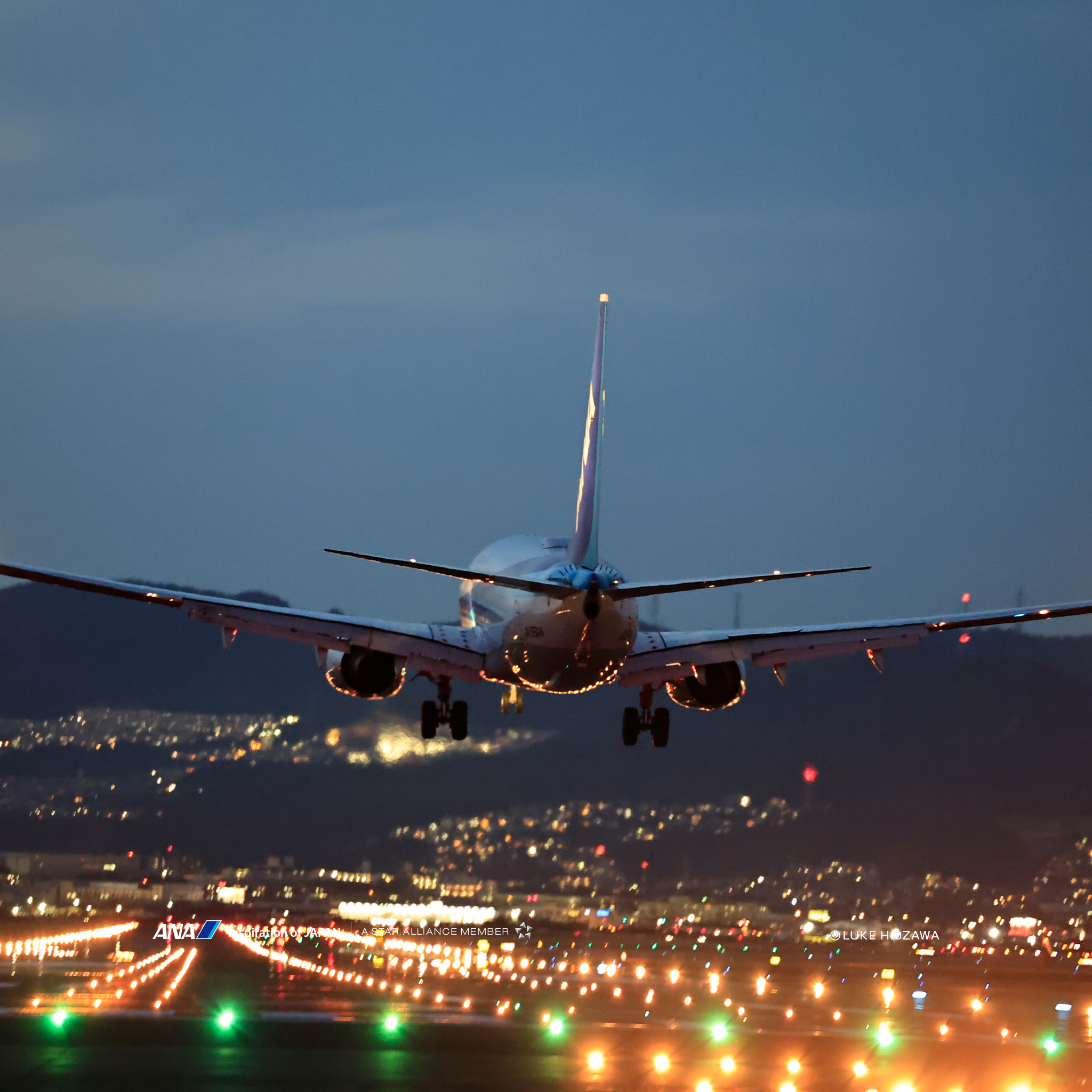 Airplane Taking Off At Night Wallpaper