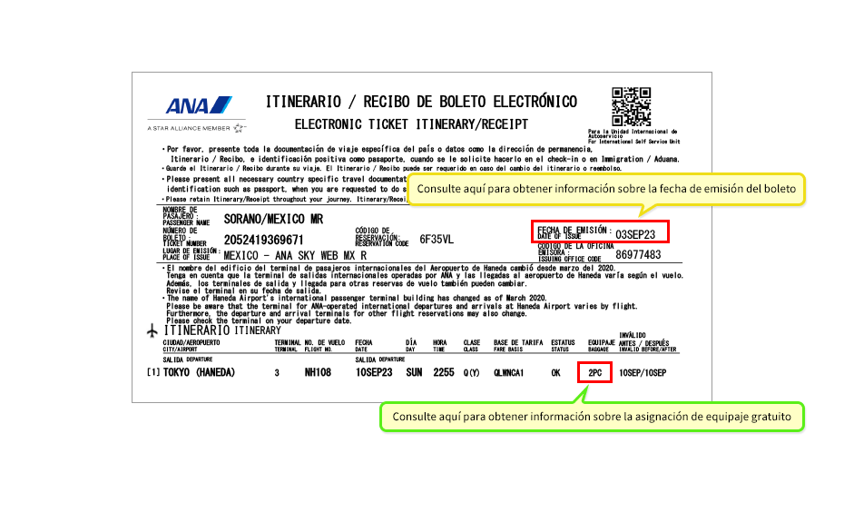 Cómo verificar la fecha del boleto y la franquicia de equipaje gratuito ...